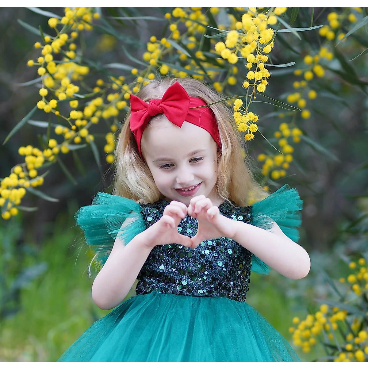 BABYGIZ Baby Girl Headbands-Infant,Toddler Cotton Handmade Hairbands with Bows Child Hair Accessories (Red)