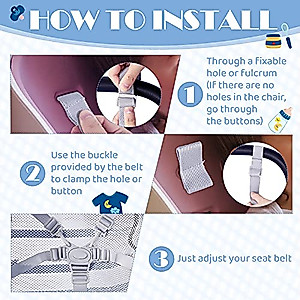 2 Pieces High Chair Replacement Straps Highchair Cover 5 Point Harness High Chair Straps Baby High Chair Straps for Stroller Pushchair Pram Buggy