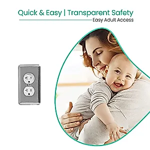 DAAITZZI Premium Child Proofing Plug Covers For Electrical Outlets – Sleek Socket Covers For Unused Outlets – Transparent Outlook – Perfect Light Switch Guard For Every Home - Child Plug Cover (50pcs)