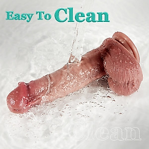 Realistic Dildos for Beginners, Soft Liquid Silicone Dildo with Strong Suction Cup for Hands-Free Play, 8.6 in Lifelike Anal Dildo Fake Penis G Spot Stimulator Adult Sex Toys for Women&Couple…