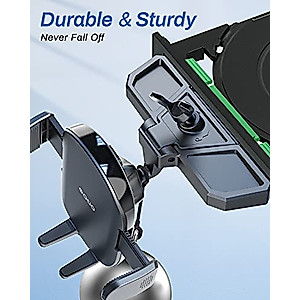 OQTIQ CD Phone Holder for Car, Sturdy CD Mount & Air Vent Car Phone Mount, [Silicone Pad Protection] for CD Player Car Phone Holder Compatible with iPhone 13, All Phones