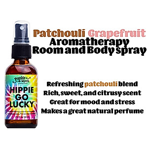 Frankie & Myrrh 2-Pack Room Spray: Truly Patchouli & Hippie Go Lucky. Natural Light Perfume/Cologne for Relaxation and Energy Aromatherapy