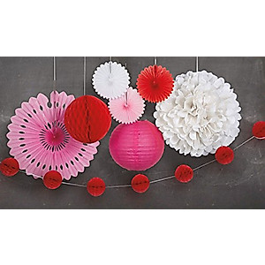 Unique Industries 7ft Red Honeycomb Ball Garland (63373)