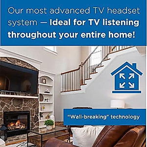 TV Ears 5.8 Digital Wireless Headset System - Long Range, Personal Volume Control, Quiet to Loud, Supports All TVs, Ideal for Seniors & Hearing Impaired, Plug N' Play, No Audio Delay, Dr Rec - 22741