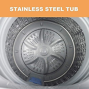 Panda Portable Washing Machine 10 LBS Load Volume, Fully Automatic 1.34 Cu.ft Laundry Washer with Built-in Drain Pump, Top Load Clothes Washer for Apartment and Household, Yellow