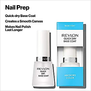 Base Coat Nail Polish by Revlon, Quick Dry Nail Polish, Chip Resistant & Longwear Formula, High Shine Finish, Quick Dry Base Coat, Clear, 0.5 Fl Oz