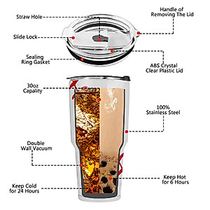 Joyclub 30oz Baseball Tumbler Stainless Steel Double Wall Vacuum Insulated Tumbler Cup Travel Mug with Lid, Straw and Cleaning Brush