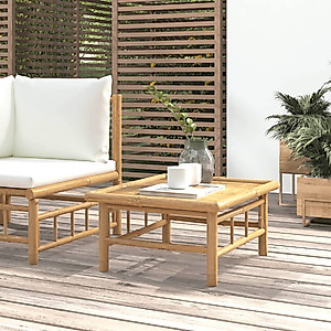vidaXL Outdoor Bamboo Patio Table - Durable, Weather-Resistant, Easy-to-Clean Outdoor Surface - Perfect for Meals & Decorative Items – Brown.