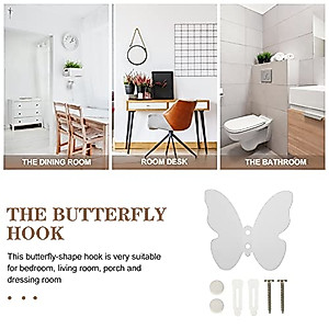 MAJHER 1set Handbag Umbrella Free Fashion Butterfly-Shape Hooks Punch Clothes Copper Hallway Mounted Screws Bedrooms Decor Towel for Hanging Entryway Door Hook Butterfly-Design Coat Hanger Hangers