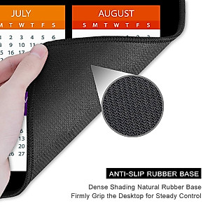 Auhoahsil Mouse Pad, 2024 Calendar Anti-Slip Rubber Mousepad with Stitched Edges for Office Gaming Laptop Computer PC Men Women, Customized Pattern, 10.2" x 8.7", New Year 2024 Calendar, Black