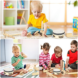 Ehome Toddlers Musical Instruments, Wooden Percussion Kids Baby Musical Instruments, Montessori Musical Toys Set for Kids Childrens Preschool Educational Early Learning with Storage Bag