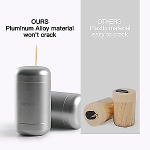 BAMI-LEE House Toothpick Holder Dispenser,Toothpick Storage Container,Toothpick Dispenser for Home Aluminum Alloy