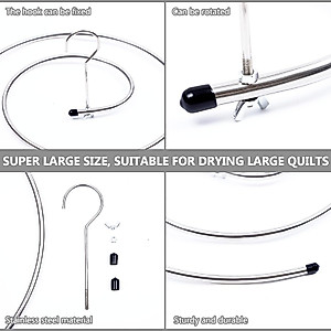 Cabilock Spiral Shaped Hanger Quilt Rack:2 Pcs Clothes Drying Rack Indoor Sheets Round Rotary Metal Hanging Space-Saving Storage Rack for Indoor & Outside