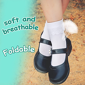 SATINIOR 6 Pairs Girls Ruffle Lace Sock White Eyelet baby Dress Socks for Girls Toddler Preschool Kindergarten(7-10 Years)