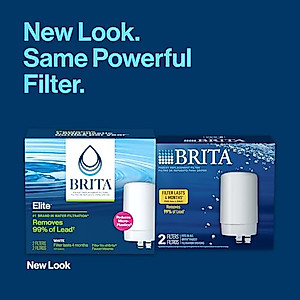Brita Faucet Mount System Replacement Filter, Reduces Lead, Made Without BPA, White, 2 Count