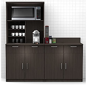 Breaktime Coffee Break Lunch Room Furniture Buffet Model 4342 3 Piece Group Color Espresso - Factory Assembled (NOT RTA) Furniture Items ONLY.