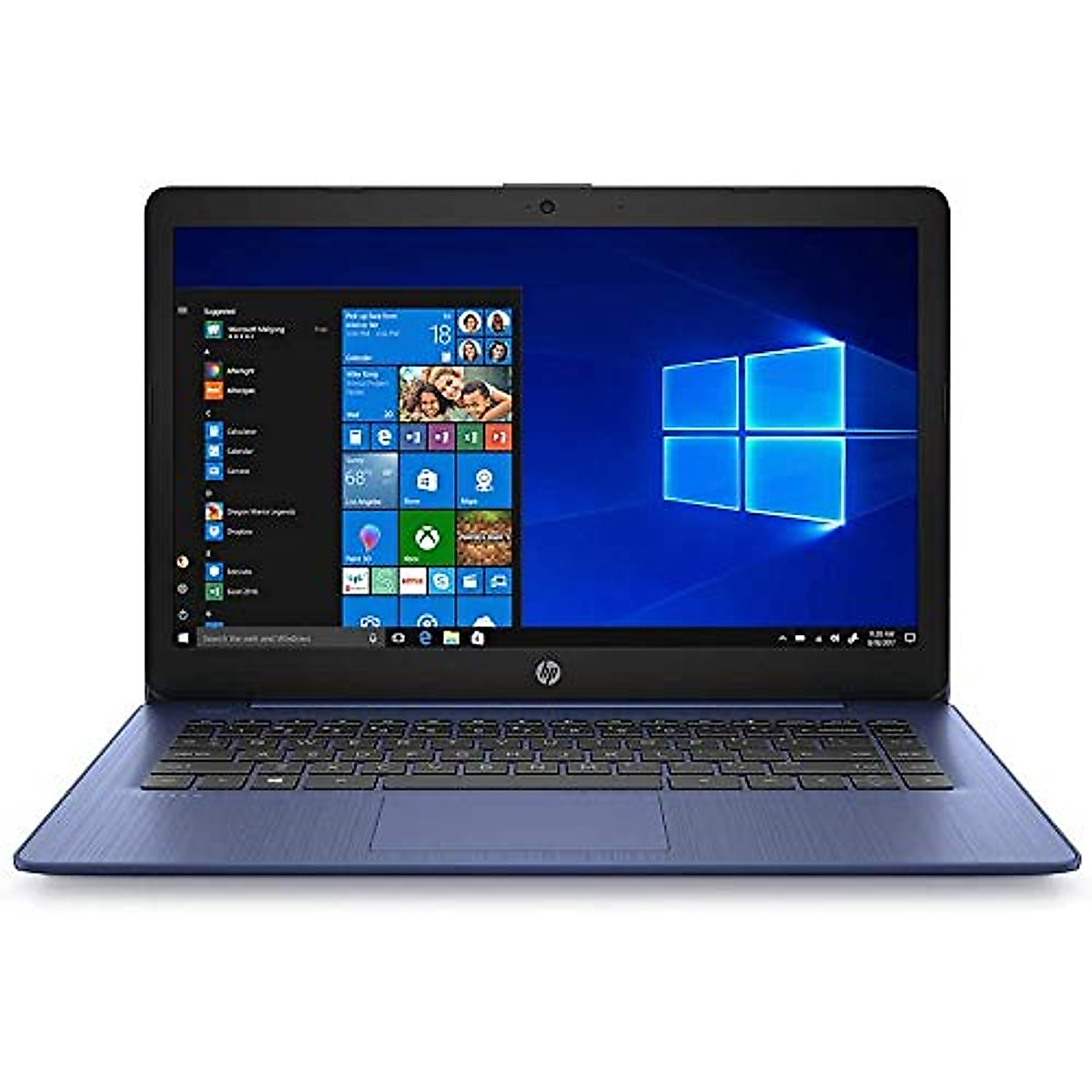 HP 2021 Newest Stream 14in HD SVA Laptop Computer, Intel Celeron N4000 Processor, 4GB RAM, 128GB Space(64GB eMMC+64GB MSD), Office 365, HDMI, Bluetooth, Windows 10, Blue, AllyFlex MP, Online Class
