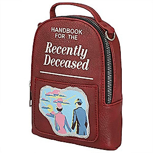 Beetlejuice Classic Movie Recently Deceased Book Mini Backpack Wristlet