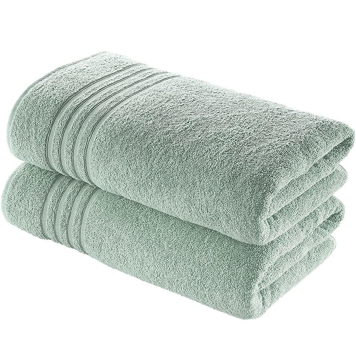 Hammam Linen Jumbo Large Bath Sheets Towels 2-Pack 35 x 70 Inches Soft and Absorbent, Premium Quality 100% Cotton Towels (Light Green, Bath Sheet)