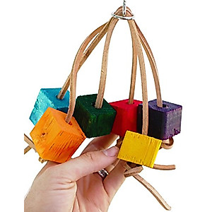 Bonka Bird Toys 1965 Block Spider Bird Toy Parrot cage Toys Cages African Grey Amazon Conure. Quality Product Hand Made in The USA.