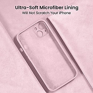 FireNova for iPhone 14 Case, Silicone Upgraded [Camera Protection] Phone Case with [2 Screen Protectors], Soft Anti-Scratch Microfiber Lining Inside, 6.1 inch, Chalk Pink