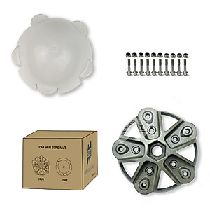 Mars Rock Small Wind Turbine Wheel Hub And Cap With 5 Vanes Blades’ Screws & Nuts Kit For Horizontal Wind Turbine Generation DIY 100w To 1000w Small Windmill Accessories Parts