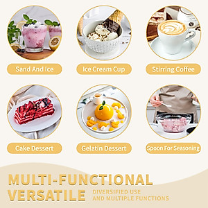 20 Pack Stainless Steel Leaf Coffee Spoon Tableware Dessert Spoons, Stirring, Mixing, Sugar, Stir, Ice Cream, Cake, Teaspoon 4.7 inch Gold