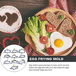 MAGICLULU 10pcs Heart Shape Stainless Steel Frying Molds for Breakfast Cooking for Pancakes and Creative Shapes Kitchen Accessories