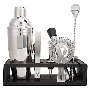 10Pcs/Set Cocktail Shaker Set Household Stainless Steel Cocktail Shakers Set Tools Kit Drink Shaker Bartender Kit Bar Accessories