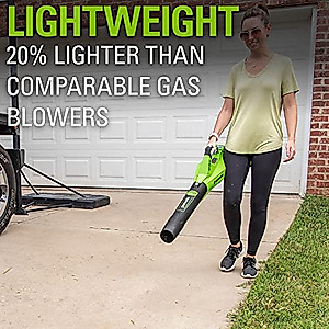 Greenworks 40V (120 MPH / 450 CFM) Cordless Axial Blower, 4Ah USB Battery (USB Hub) and Charger Included