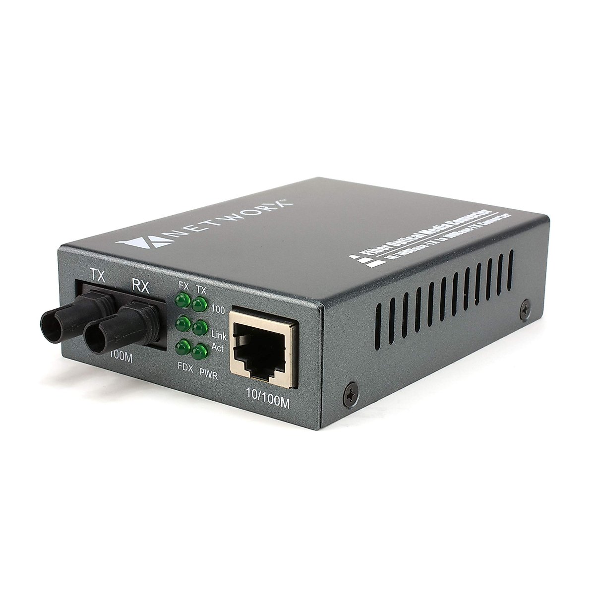 Networx® Fast Ethernet Fiber Media Converter - UTP to 100Base-FX - ST Multimode, 2km, ...