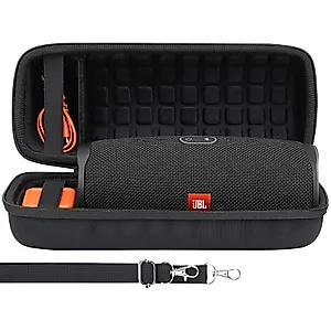 co2CREA Hard Travel Case Replacement for JBL Charge 4 / Charge 5 Waterproof Bluetooth Speaker (Black Case)