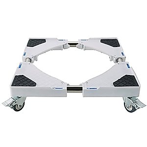 MYFULLY Adjustable Movable Furniture Dolly Roller Base, Multi-Functional Mobile Base for Dryer, Washing Machine and Mini Refrigerator Stand Moving Cart (4 Wheels)