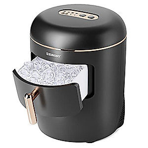 EUHOMY 36Lbs/Day Clear Ice Makers Countertop, 10 Crystal Clear Ready in 8 Mins, 2 Sizes Ice, Auto-Cleaning, Ice Cube Maker with Basket and Scoop, for Home/Kitchen/Camping/RV. (Black)