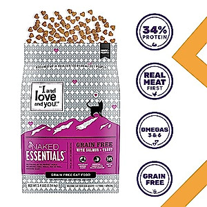 I and love and you Naked Essentials Dry Cat Food - Salmon + Trout - Grain Free, Real Meat, No Fillers, Prebiotics + Probiotics, 11lb Bag