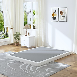 HOBINCHE 4 Inch Box Spring for Queen Bed Base, Low Profile Metal Queen Size Box Spring with Fabric Cover, 3000 Lbs Max Weight Capacity Mattress Foundation, Noise-Free, Easy Assembly