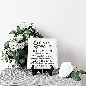 LukieJac Sympathy Gifts for Loss of Loved One In Memory of Mother Father Plaque with Wooden Stand Bereavement/Condolences/Grief Gifts-Funeral Decor Sign Sorry for Your Loss Remembrance-Poem(3 Options)