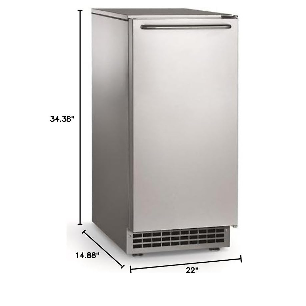 Scotsman CU50GA Undercounter Gourmet Cube Ice Maker with Bin and Gravity Drain, 64 lb/24 hr, Air Cooled, 115V/60/1-ph