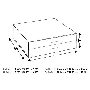 SKETCHGROUP Luxury Rainbow Gift Box with 2 Satin Ribbon and Magnetic Closure (Medium Deep Size)