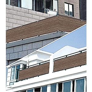 ALBN Balcony Privacy Screen Cover Fence Shade Net Cover Windshield UV Resistant with Eyelet HDPE Anti-Aging for Outdoor Roof Garden Backyard (Color : Brown, Size : 0.9x4m)