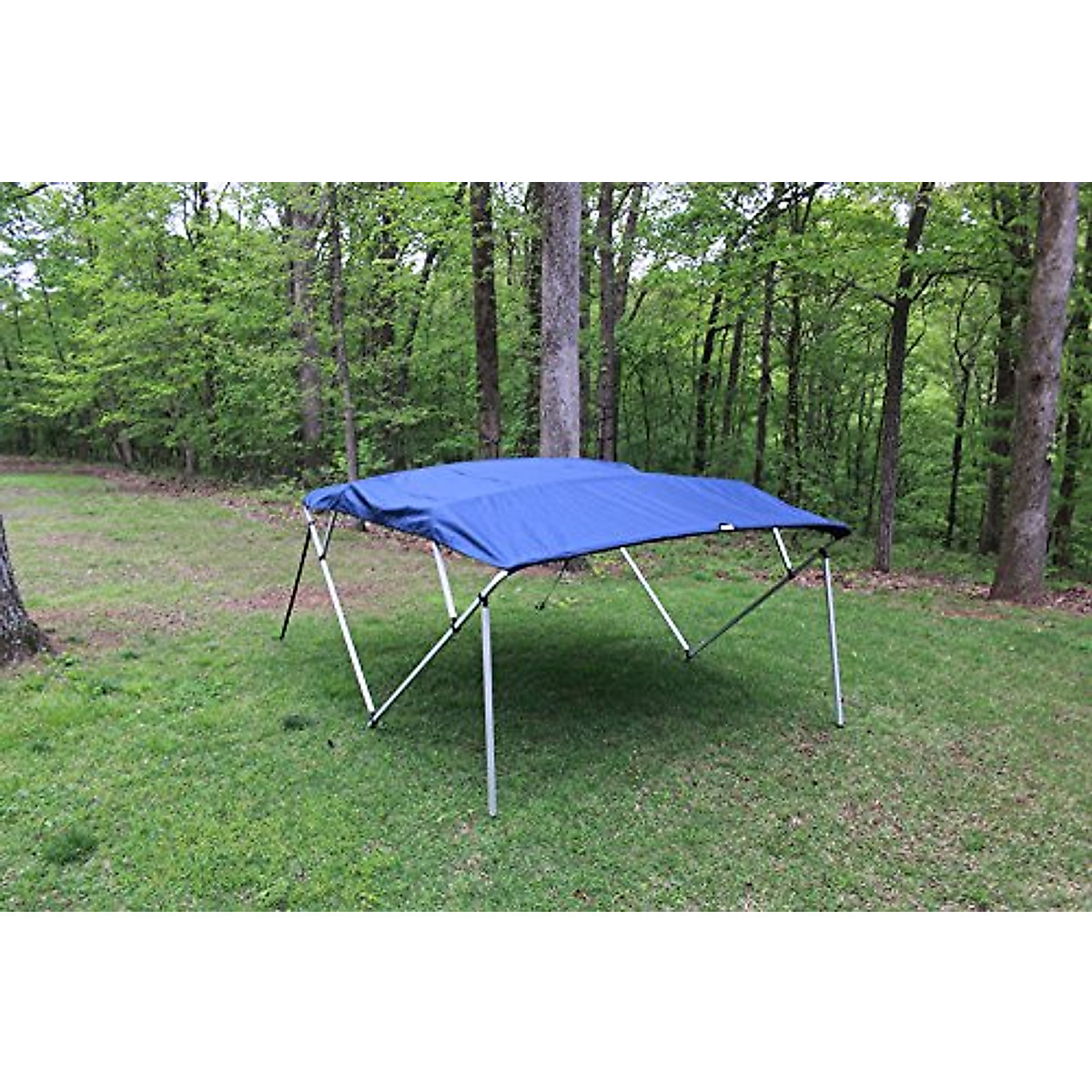 Vortex Direct Navy Blue Fabric Square Tube 4 Bow Frame Bimini Top 10' Long, 91"-96" Wide, 54" Tall