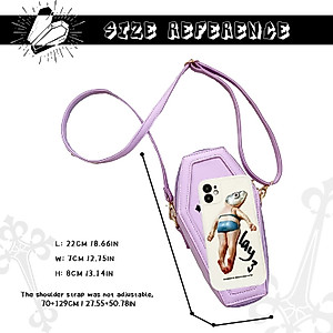 KUANG! Women's Gothic Pu Leather Shoulder Bag Coffin Shaped Handbag Purses Square Box Crossbody Bag for Halloween Party