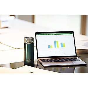 Contigo Luxe Autoseal Travel Mug, Stainless Steel Thermal Mug, Vacuum Flask, Leakproof Tumbler, dishwasher safe, Coffee Mug with BPA Free Easy-Clean Lid, Biscay Bay, 360 ml