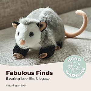 Bearington Collection Harry Plush Opossum Stuffed Animal, 9 Inch