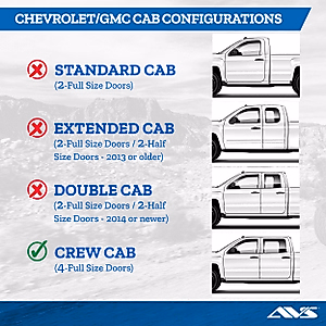 Auto Ventshade [AVS] Ventvisor / Rain Guards | Outside Mount, Smoke Color, 4 pc | 94755 | Fits 2001 - 2005 Chevrolet S10 Crew Cab/GMC Sonoma Crew Cab