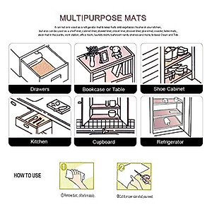 Premium Shelf Liners, Plastic Cabinet Liner Drawer Liners Non-Adhesive Refrigerator Mat for Kitchen Office, 17.7 x 59 inches - Clear