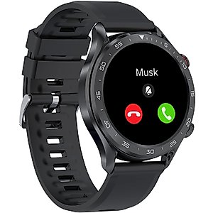 BRIBEJAT BT2 Pro Smart Watch for Men Compatible with Samsung iPhone Android Phones (Dial/Answer Call) Built-in Music Player, Voice Assistant, Real-time Heart Rate & Sleep Monitor, Black