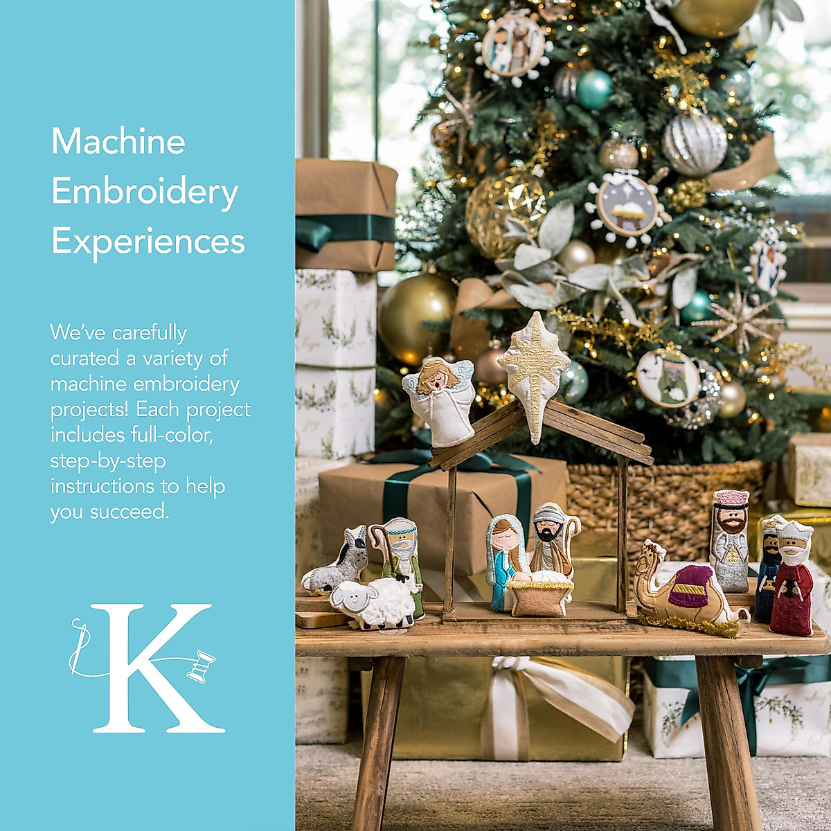 Kimberbell Nativity Stuffies - Nativity Scene Decor, Nativity Sets for Christmas Indoor, DIY Nativity Scene, Embroidery Patterns for Quilting, Embroidery CD Template