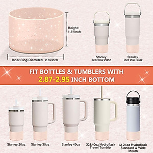 WUQID Protective Bling Silicone Boot Sleeve, Compatible with Stanley Tumbler 20-40oz & Hydro Flask Bottle 12oz-24oz, Glitter Reduces Dents Sleeve Cover for More Bottles/Tumblers Bottom of 2.83-2.95in