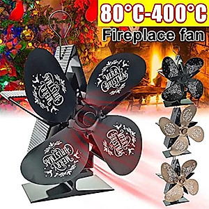 UXZDX CUJUX 4-Blade Heat Powered Stove Fan Burner/Fireplace Quiet Fan Heater Tool Efficient Heat (Color : B, Size : 17.8cm x 14.5cm x 8cm)